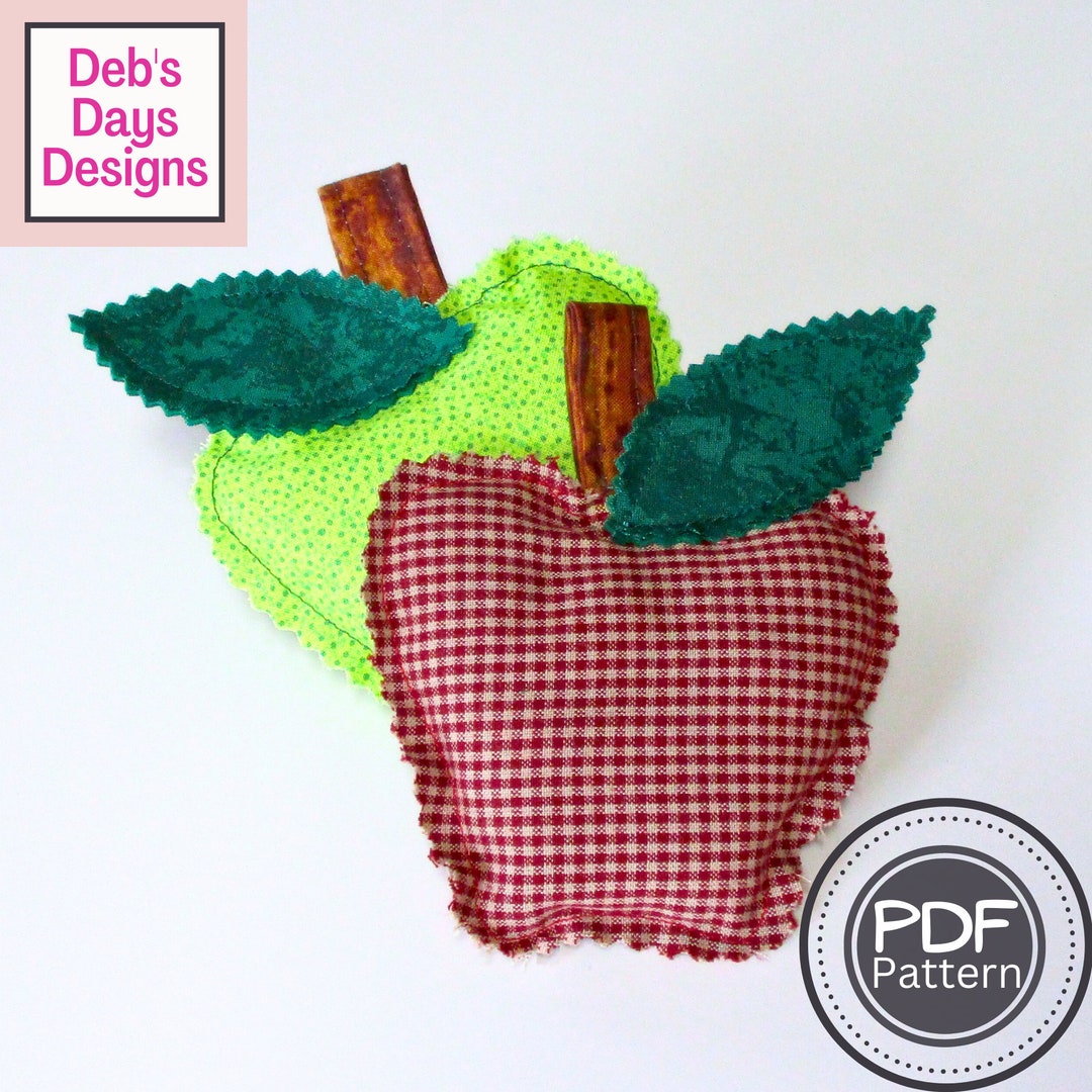 Stuffed Fabric Apples PDF SEWING PATTERN, Digital Download, How to Make ...