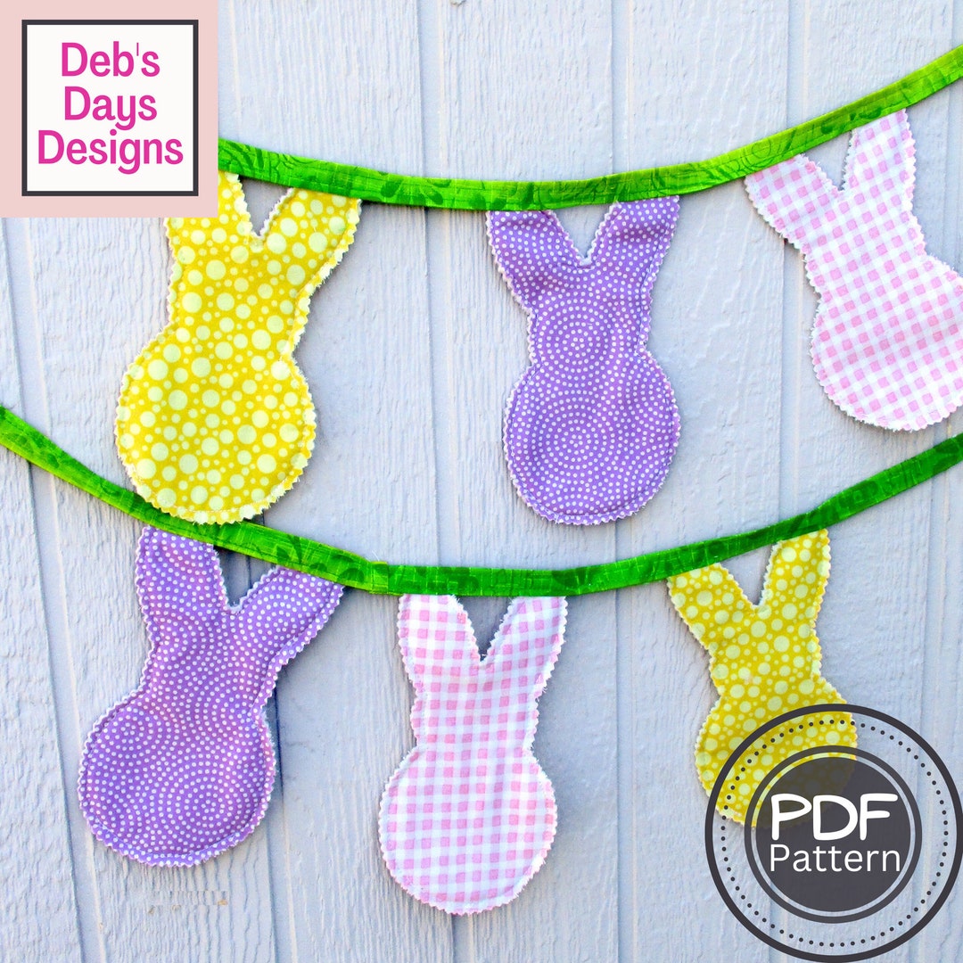 Easter Bunny Garland PDF SEWING PATTERN, Digital Download, How to Make ...