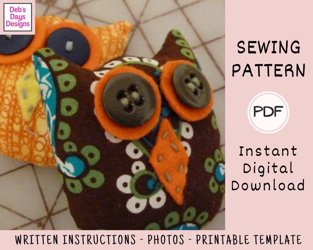 Fabric Owls PDF Sewing PATTERN Digital Download DIY Handmade - Etsy