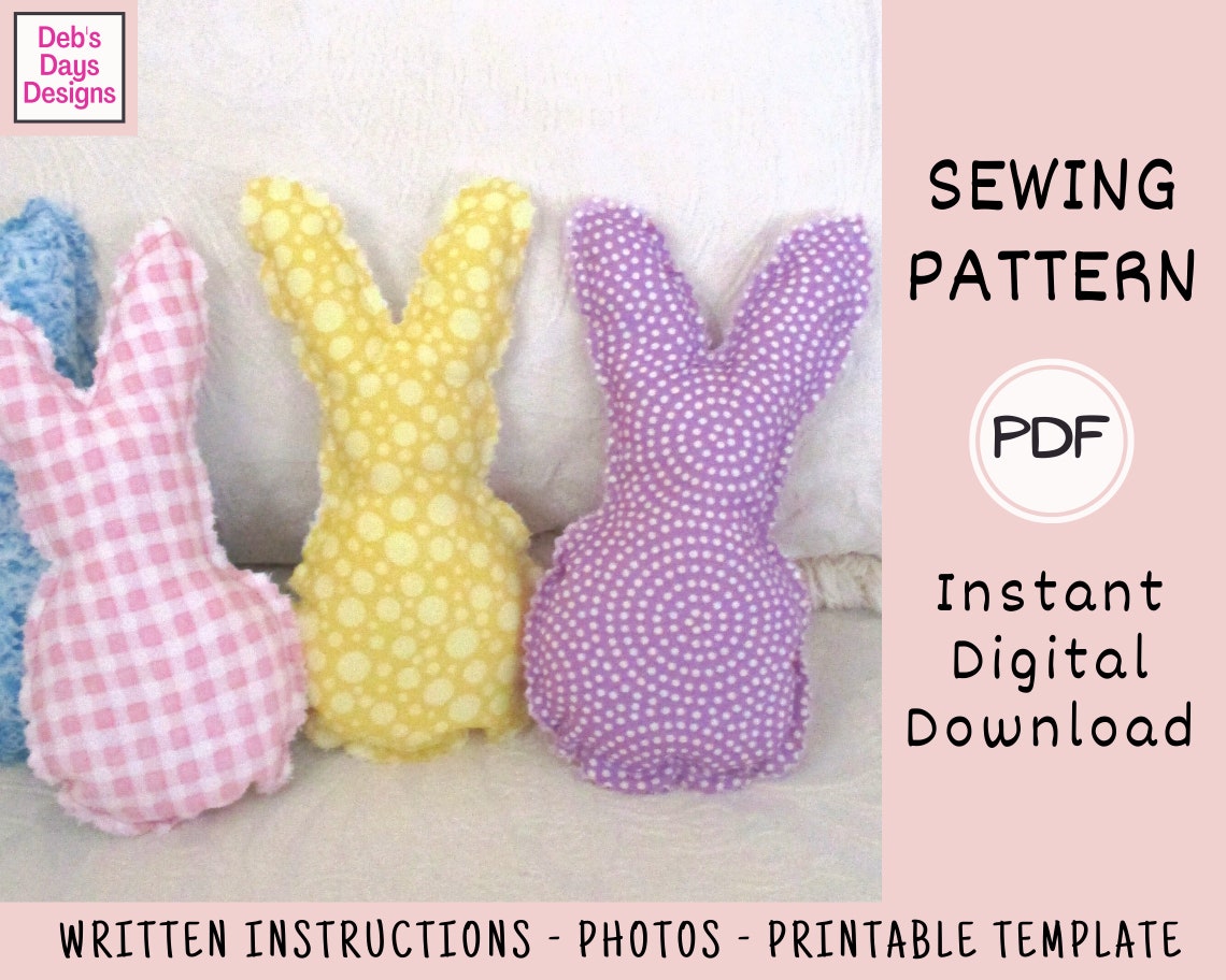 Fabric Rabbits PDF SEWING PATTERN Digital Download How to - Etsy