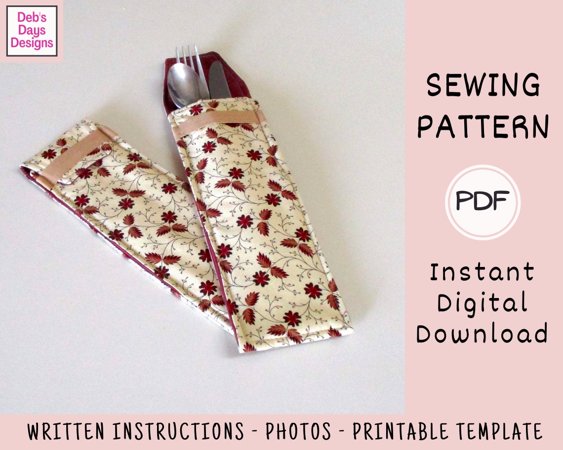 Cutlery Pouch PDF SEWING PATTERN Digital Download How to - Etsy