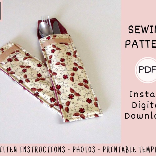Cutlery Pouch PDF SEWING PATTERN Digital Download Handmade - Etsy Australia
