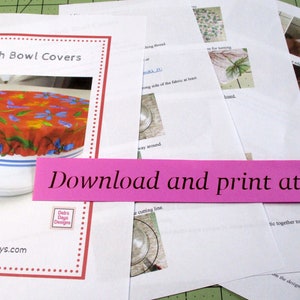 Cloth Bowl Covers PDF SEWING PATTERN, Digital Download, How to Make ...