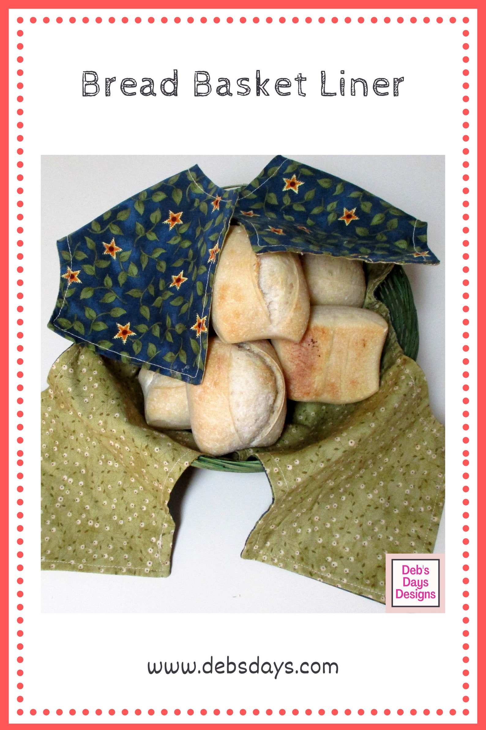 Cloth Bread Basket Liner PDF SEWING PATTERN Instant Digital - Etsy