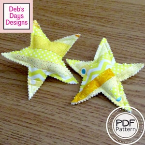 Quilted Fabric Stars PDF SEWING PATTERN, Digital Download, How to Make ...