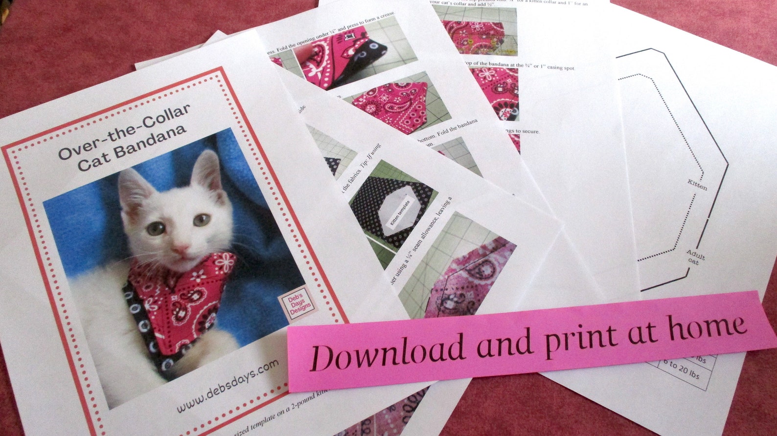 Cat Bandana PDF SEWING PATTERN, Digital Download, How to Make an Over ...
