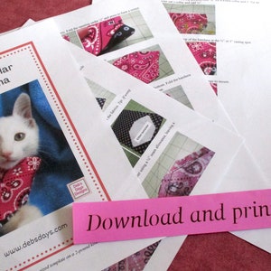 Cat Bandana PDF SEWING PATTERN, Digital Download, How to Make an Over ...