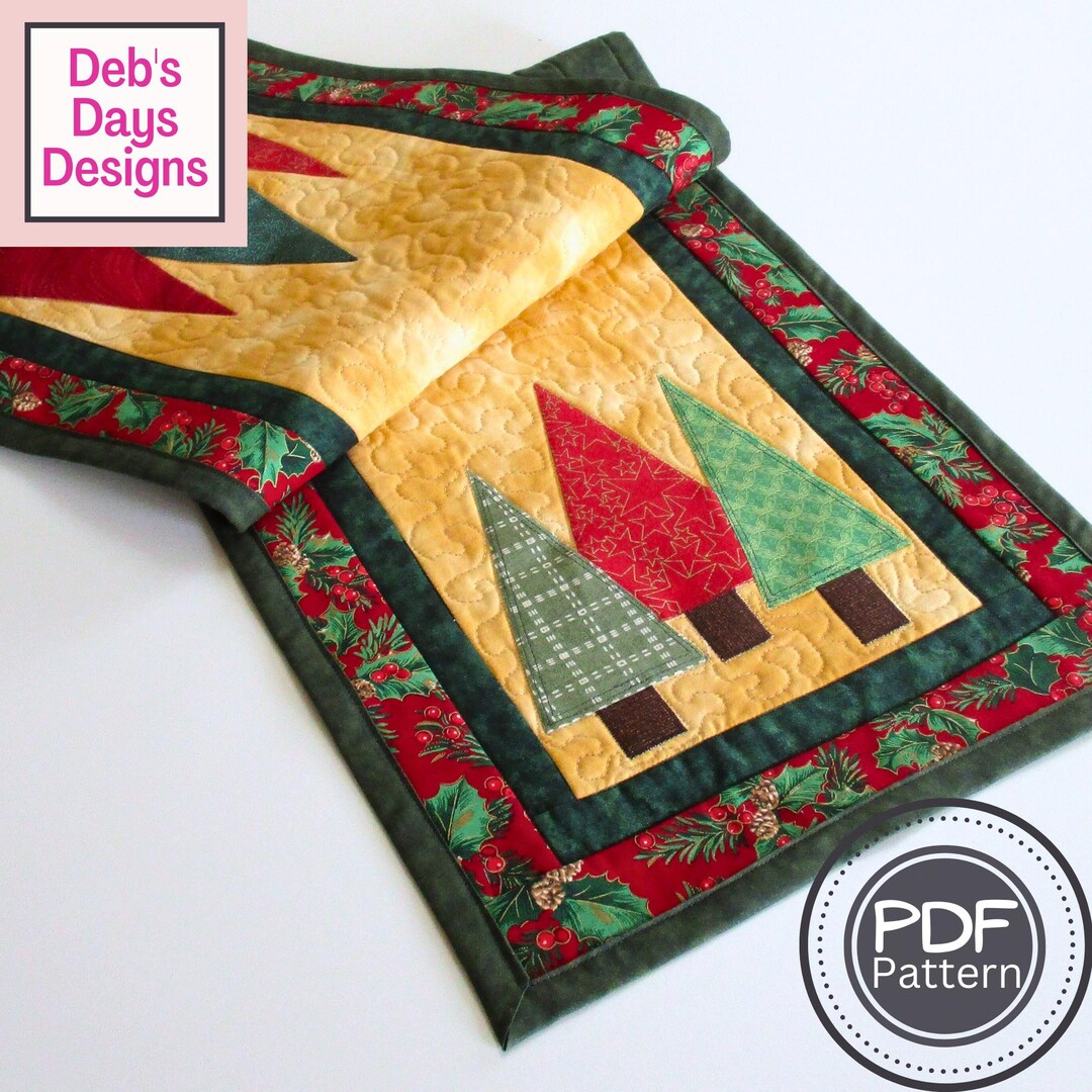Christmas Trees Table Runner PDF QUILTING PATTERN, Digital Download ...