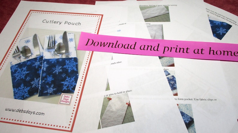 Cutlery Pouch PDF SEWING PATTERN, Digital Download, How to Make a ...