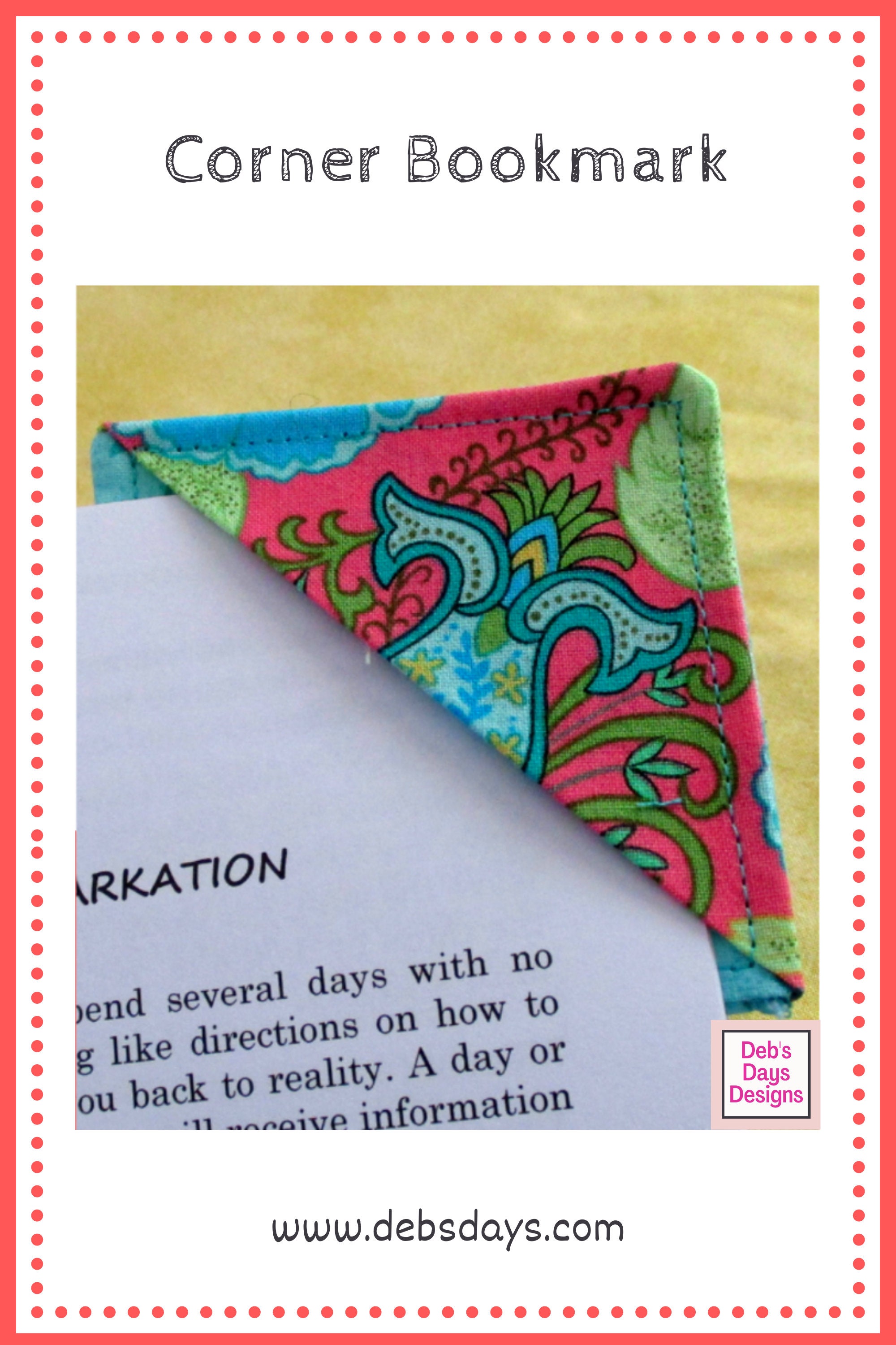 Corner Bookmark PDF Sewing PATTERN Instant Digital Download | Etsy