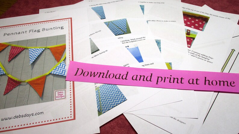 Pennant Flag Garland PDF SEWING PATTERN Digital Download - Etsy