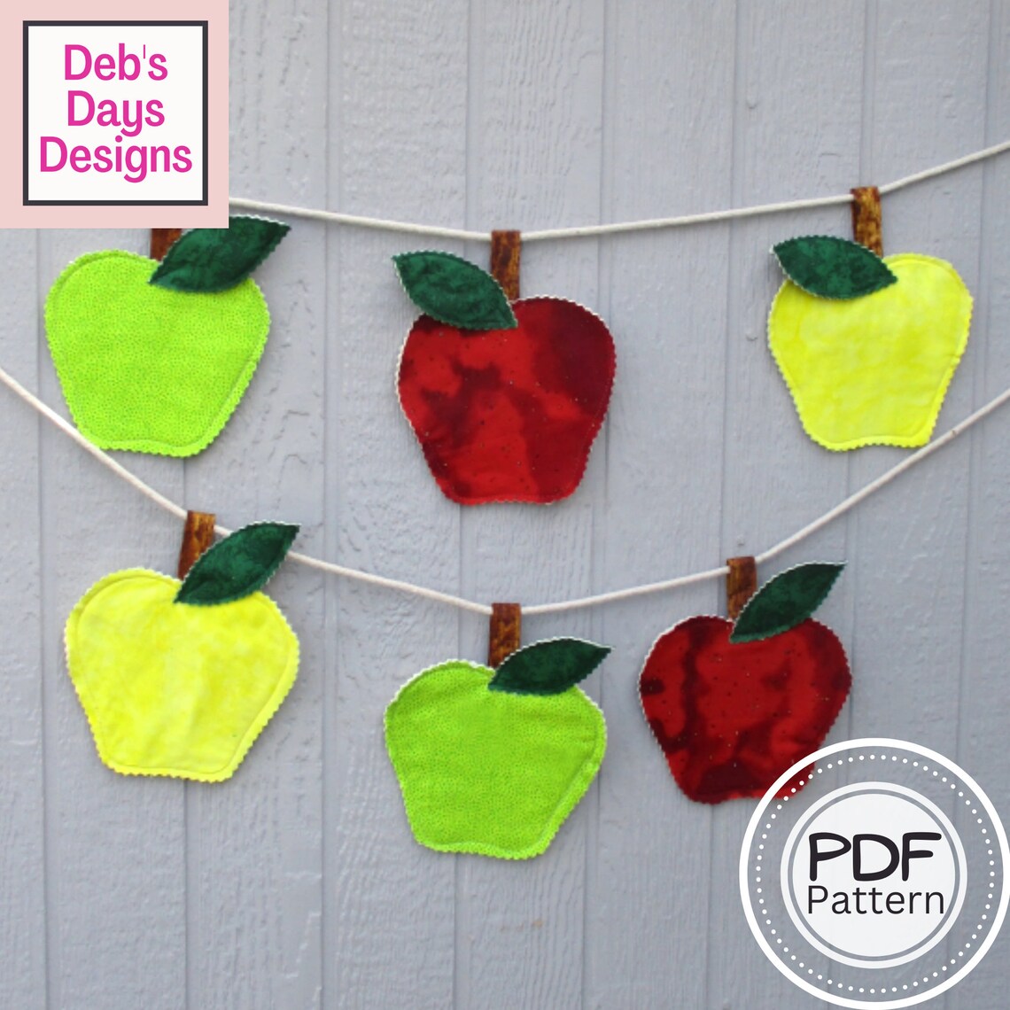 Apple Bunting Banner PDF SEWING PATTERN, Digital Download, How to Sew ...