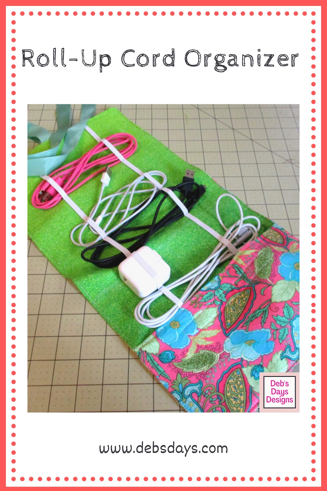 Roll-up Cord Organizer PDF SEWING PATTERN Digital Download - Etsy