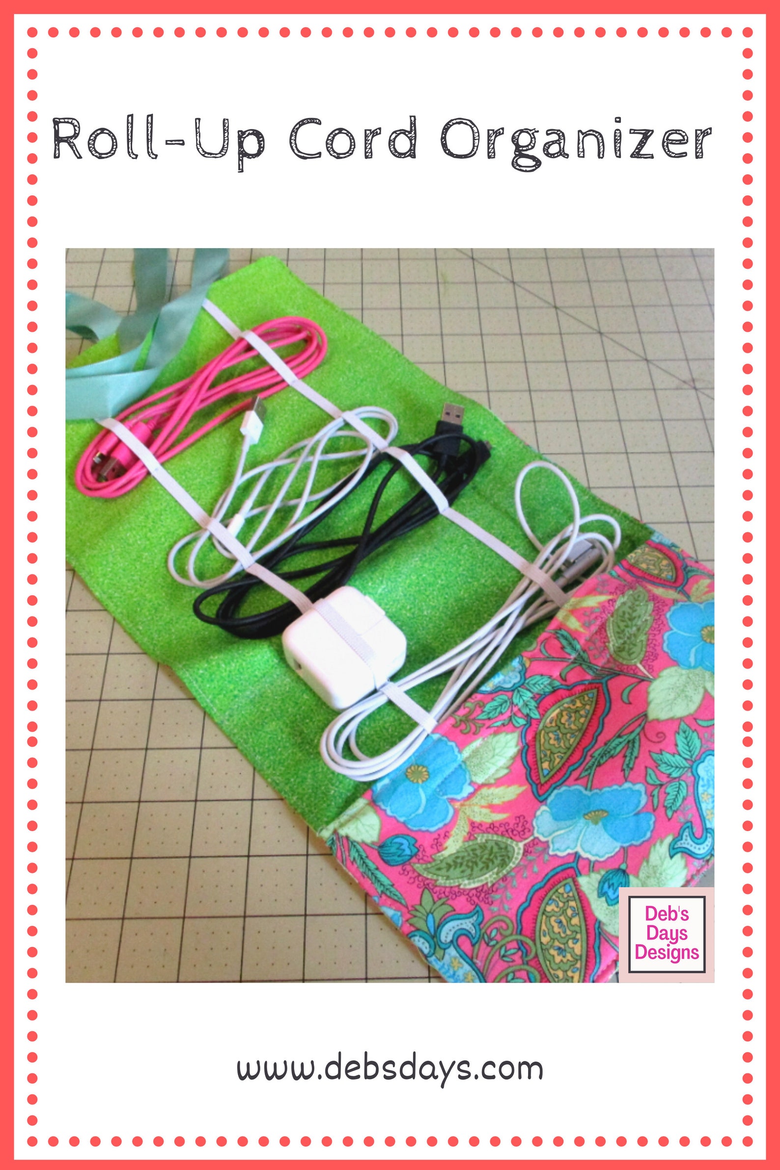 Roll-up Cord Organizer PDF SEWING PATTERN Digital Download - Etsy