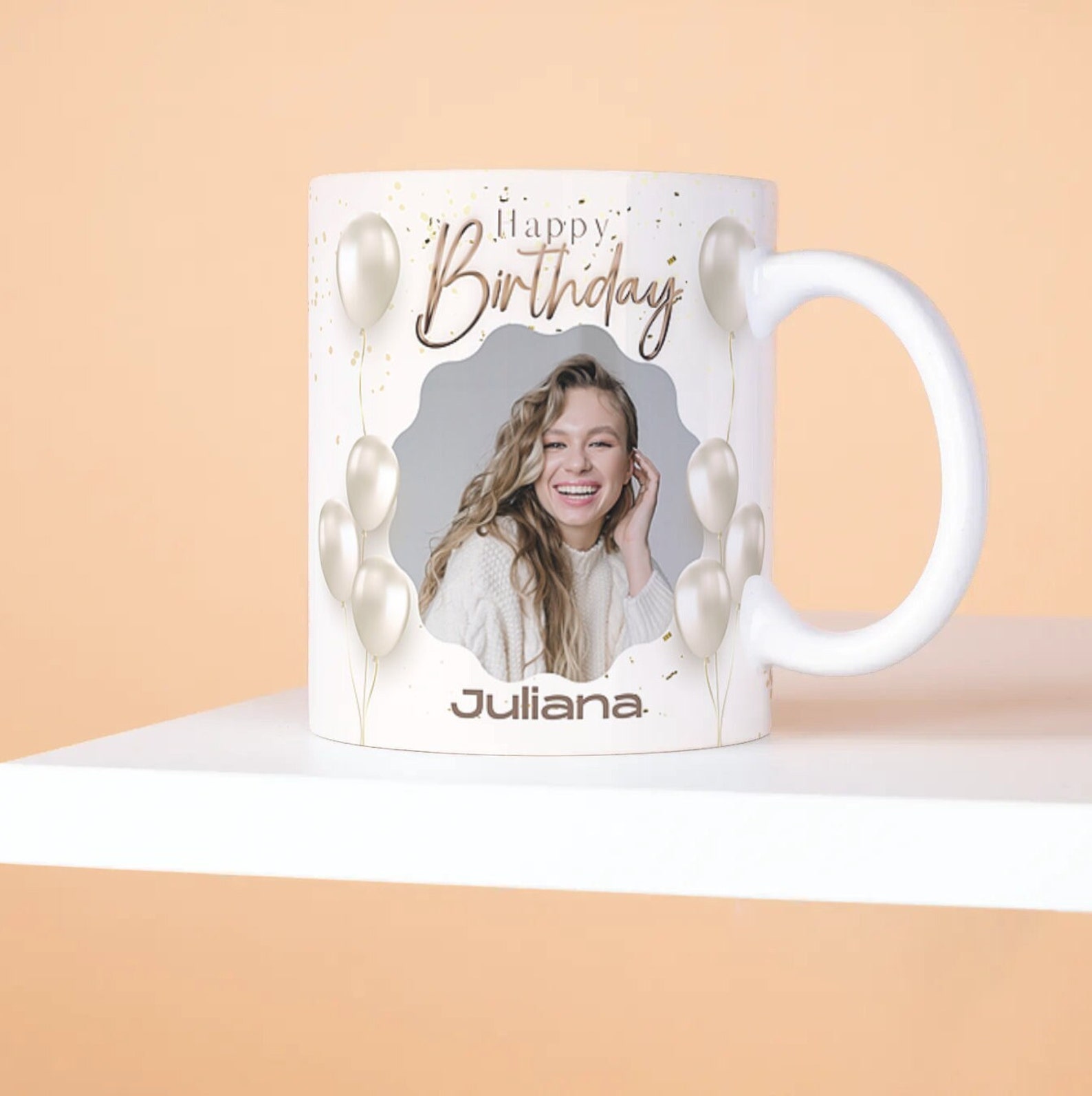 Happy Birthday Custom Photo Mug Personalized Coffee Mug for - Etsy