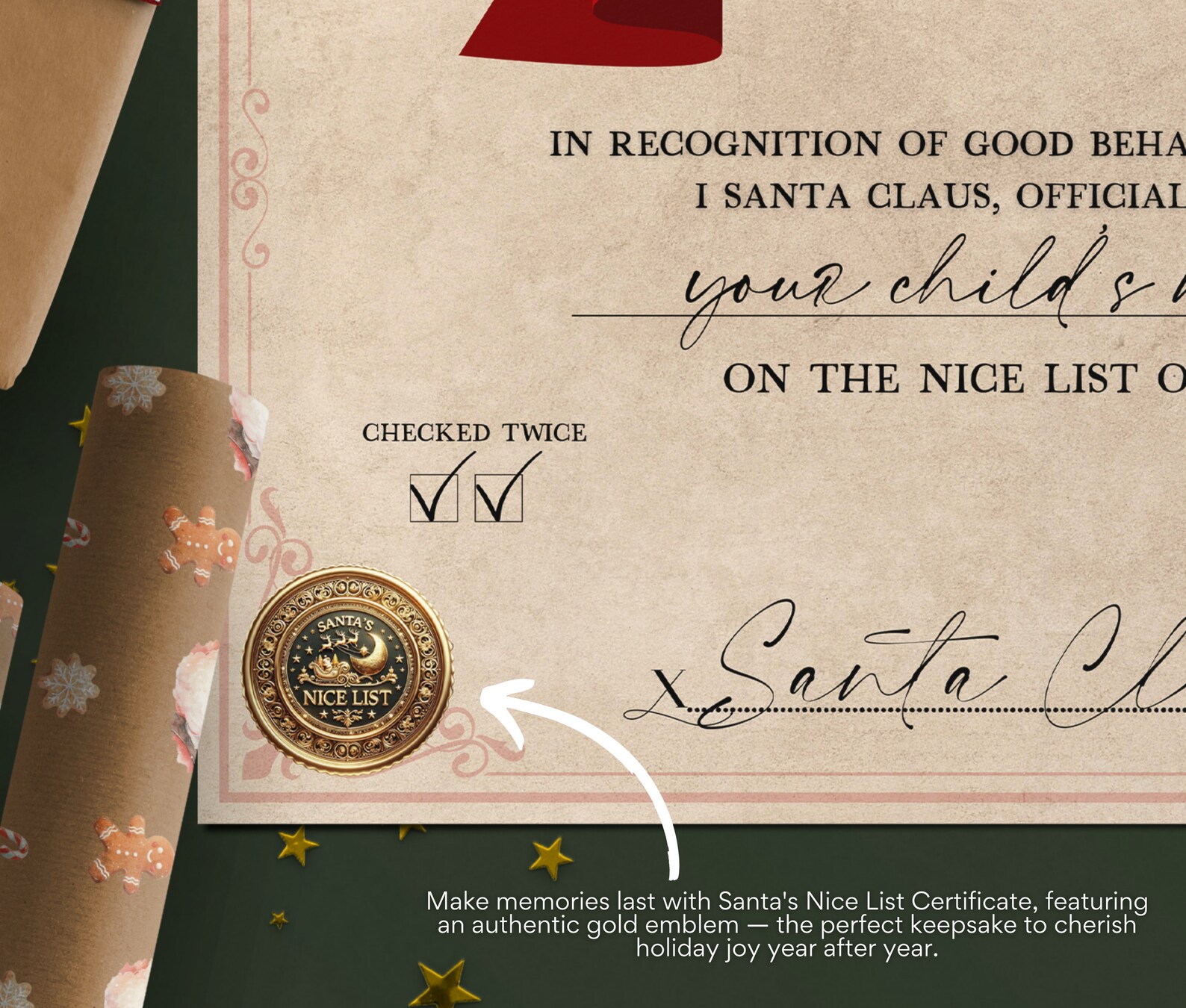Official Santa's Nice List Certificate Customizable Canva Template ...