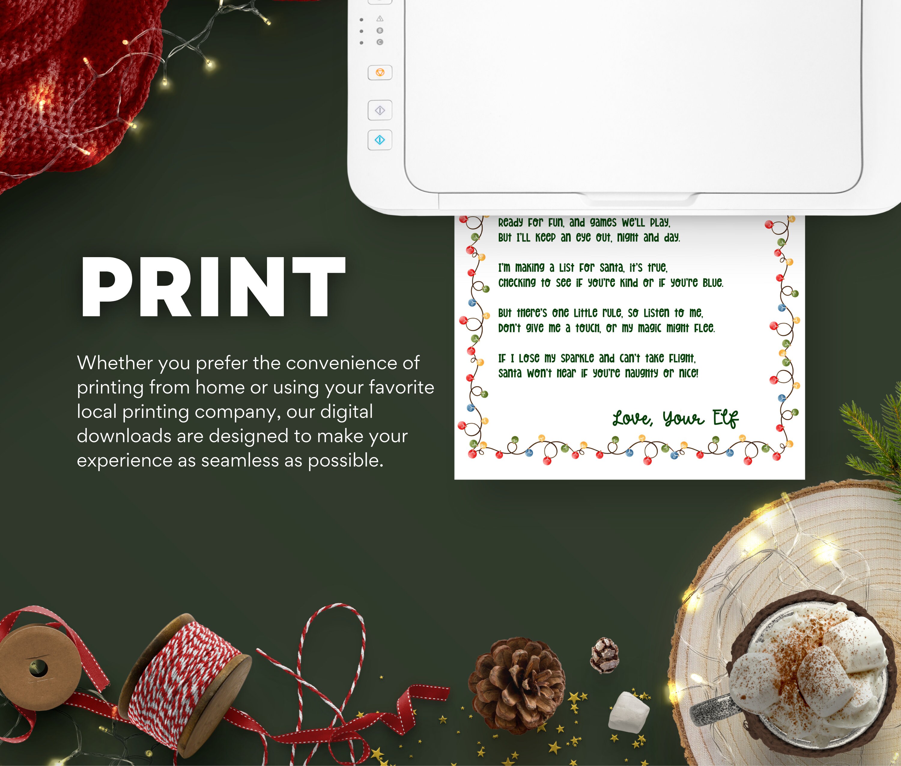 Customizable Elf Welcome Back "hello" Letter - Instant Download PDF ...
