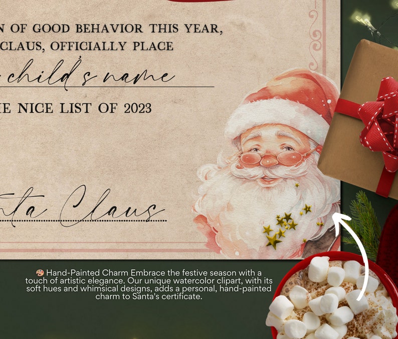 Official Santa's Nice List Certificate Customizable Canva Template ...