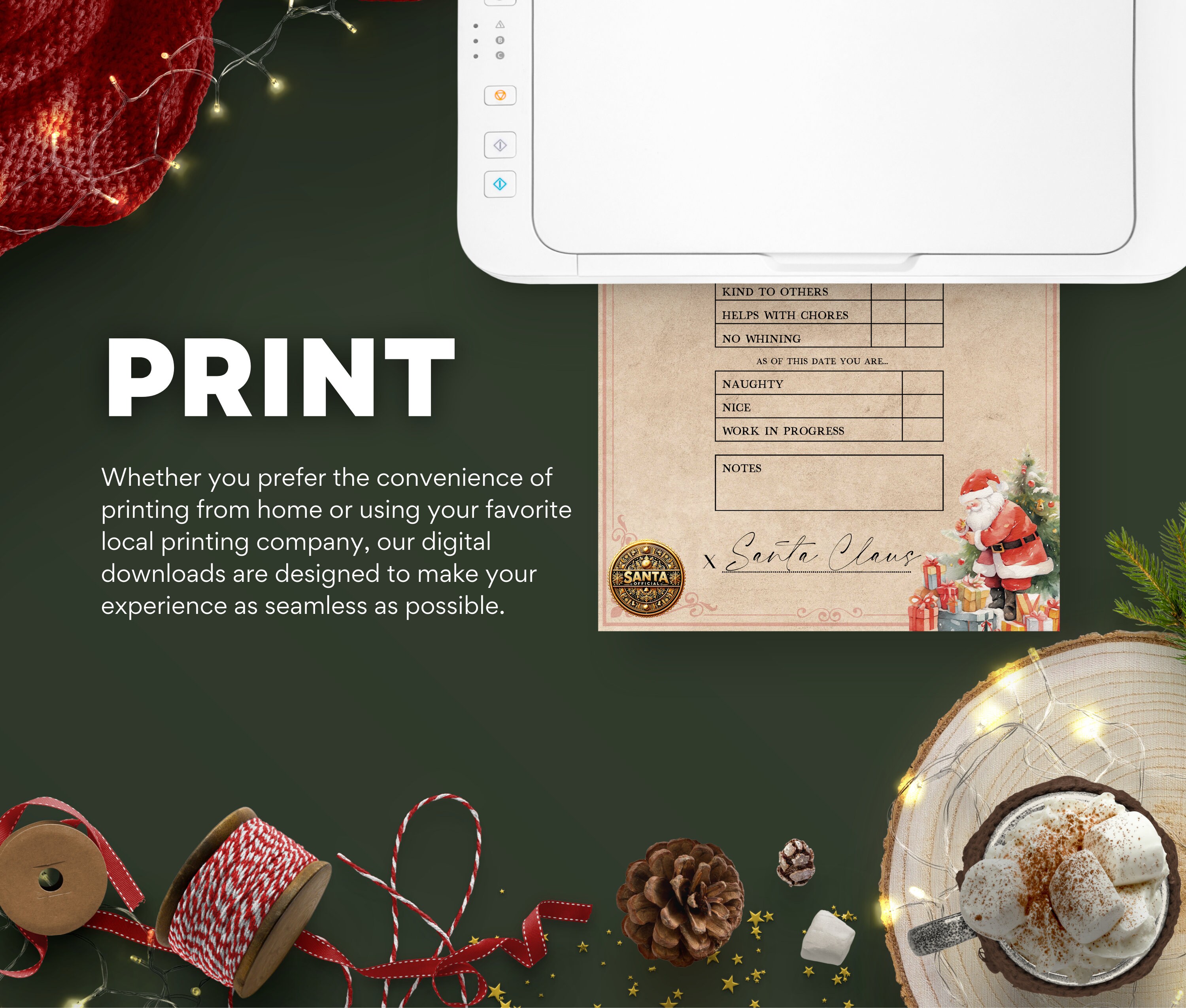 Santa Claus Official Report Card: A Magical Instant Download - Etsy
