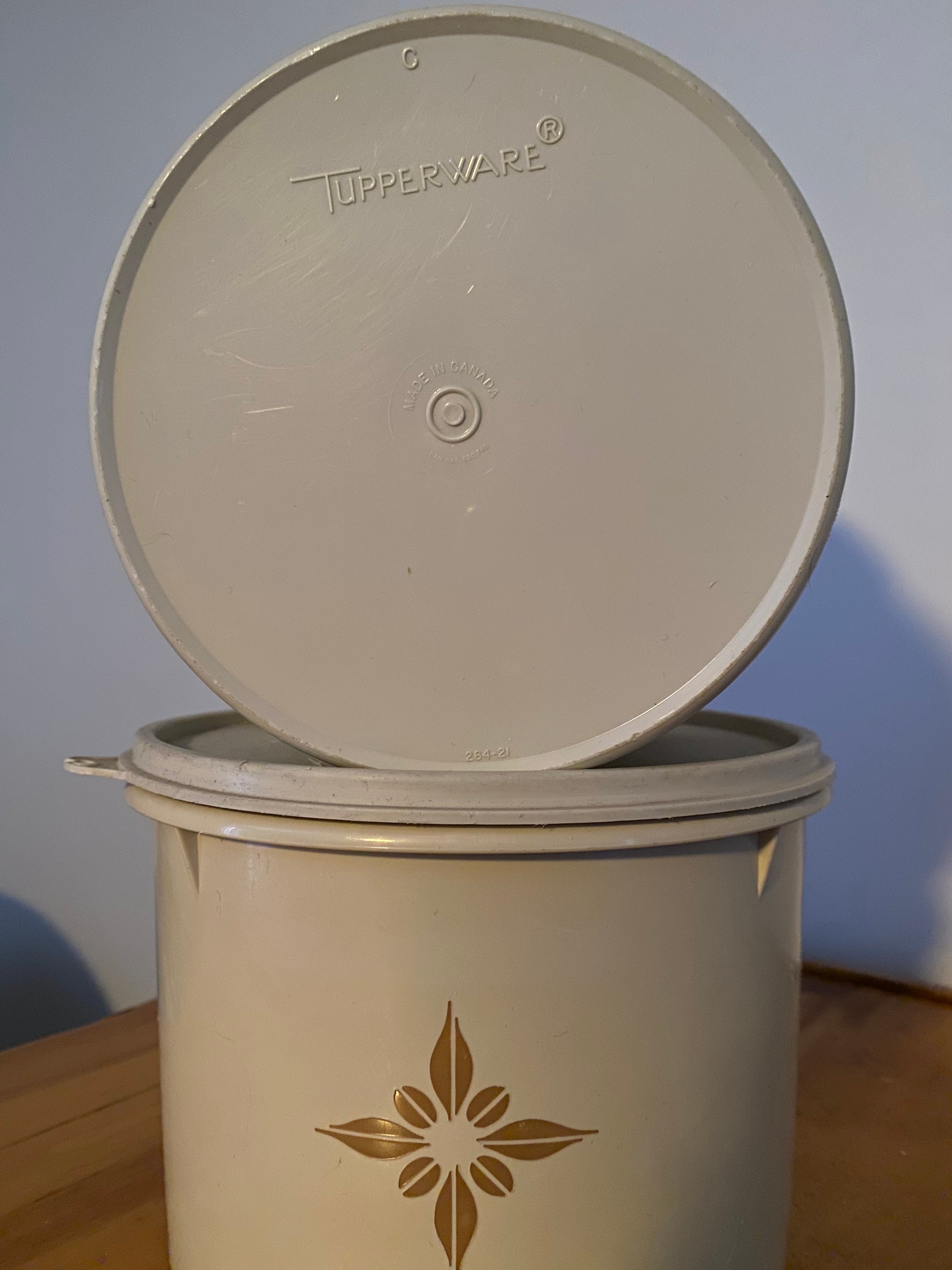 Two Vintage TUPPERWARE Almond Cream Starburst Canister | Etsy