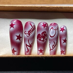 Smile Now Cry Later Press on Nails/press on Nails/fake Nails - Etsy