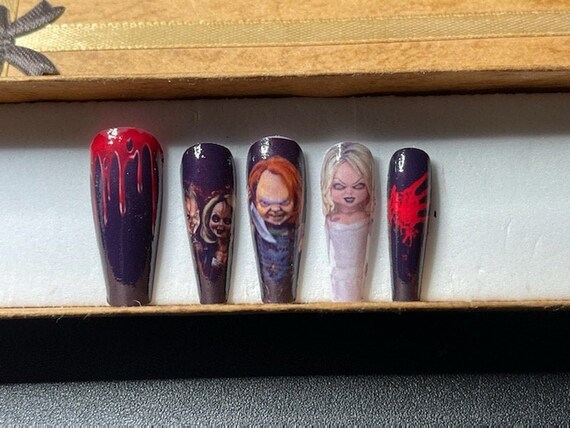 Chucky Press on Nails/halloween Nails/bride of Chucky/childs | Etsy