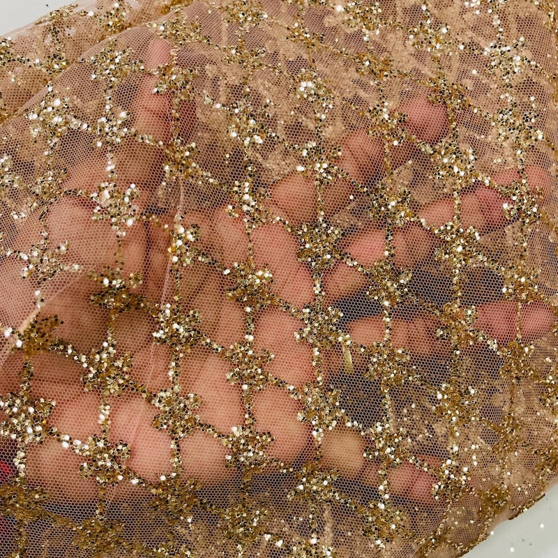 Glitter Gold Design Fabric - Etsy