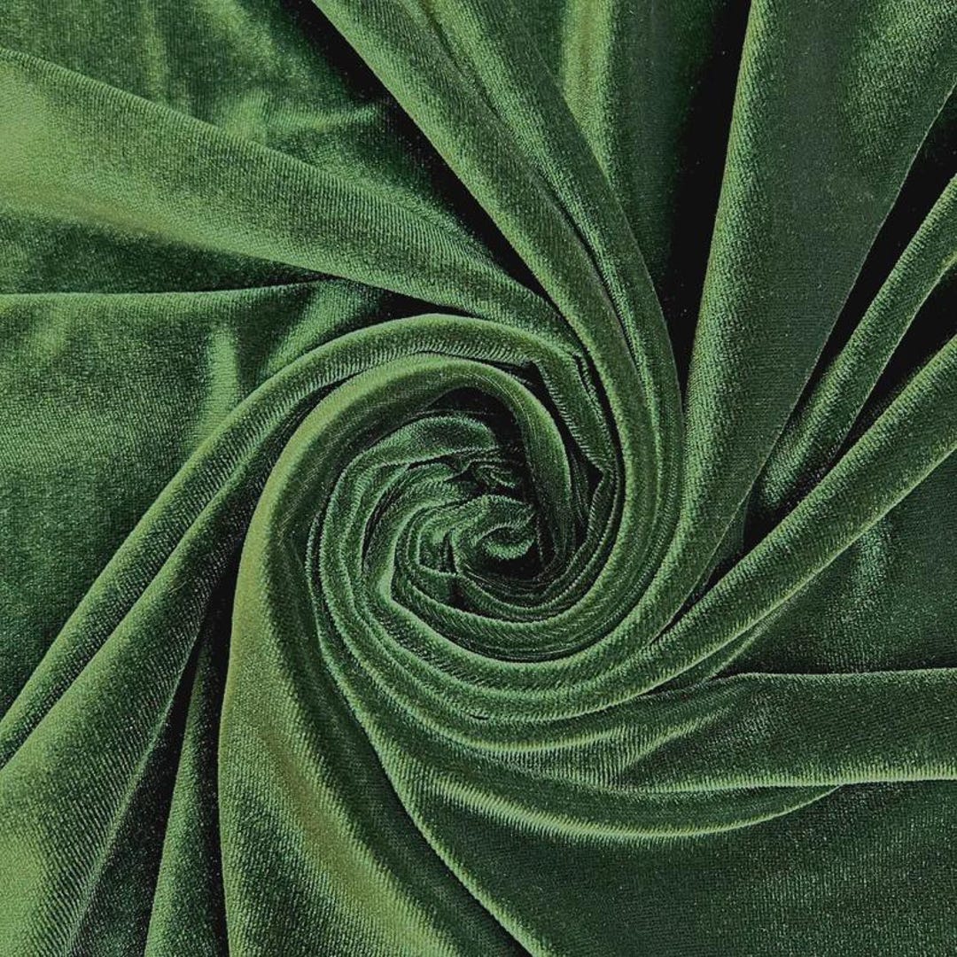 Dark Olive Stretch Velvet Fabric: 60" Wide, Apparel, Costume Mia ...