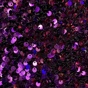 Purple Sequin on Purple Stretch Velvet With Luxury Sequins All Over 5mm ...