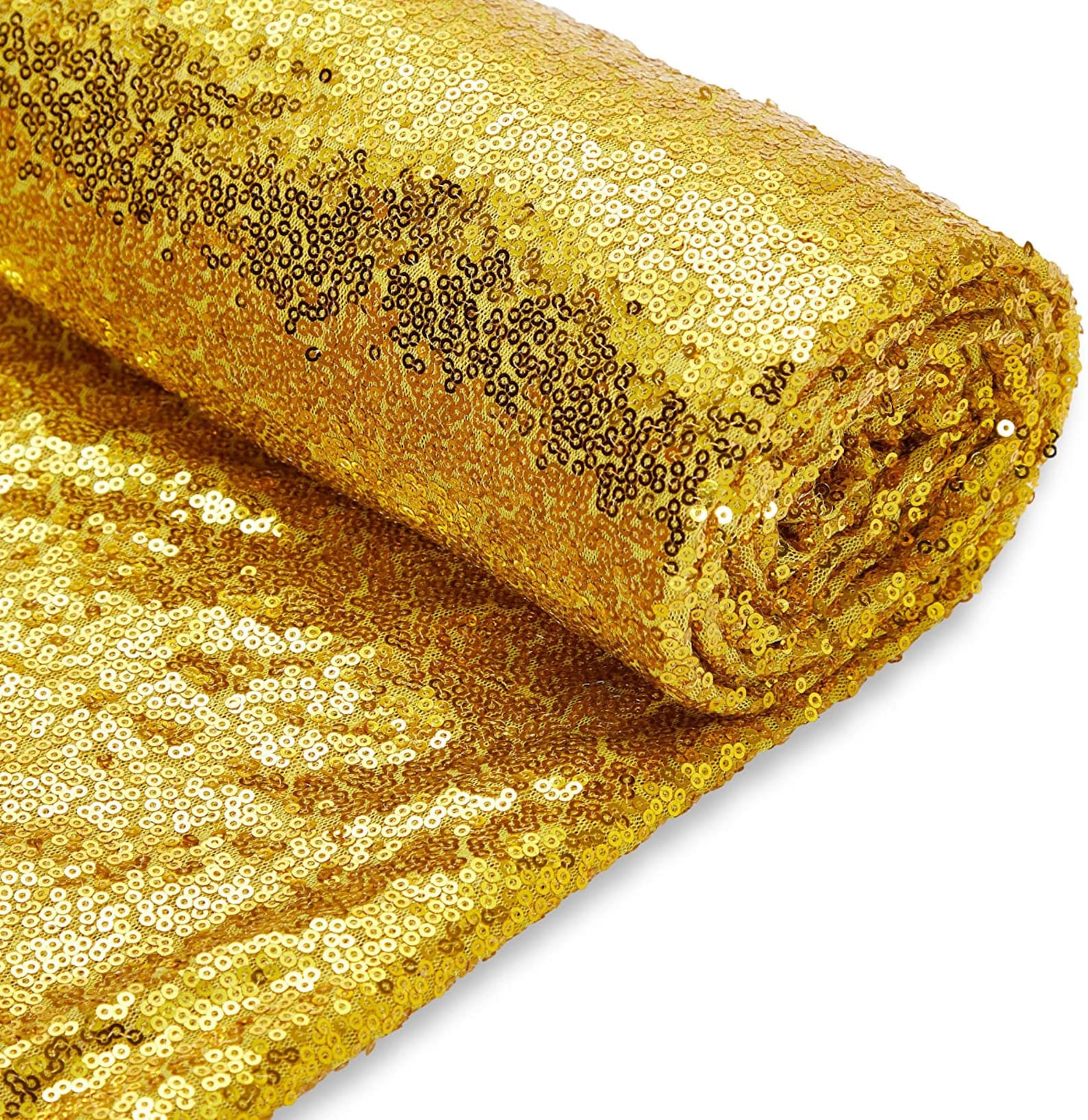 Metallic Gold Sequin Fabric: Mini Glitz Sequins, 48" Wide, by the Yard ...