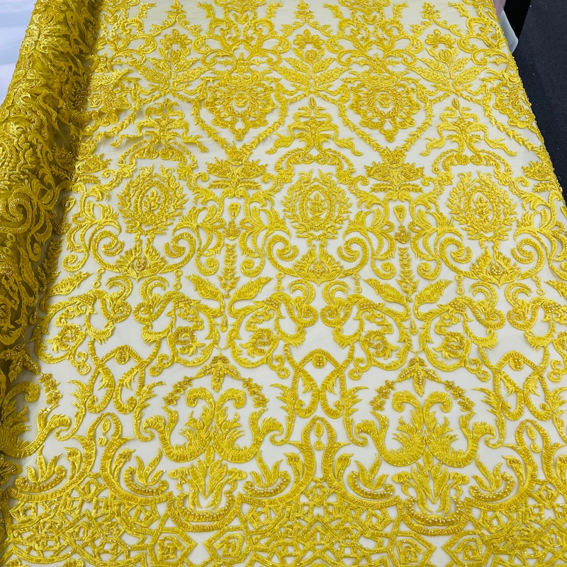 Yellow Lace Fabric - Etsy