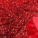 Red Sequin Velvet Fabric by the Yard on Cranberry Stretch Velvet Sequin ...