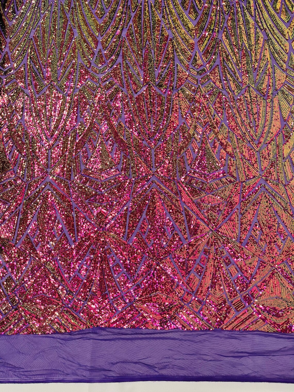 Purple Iridescent Sequin Fabric by the Yard on a Mesh 4 Way - Etsy