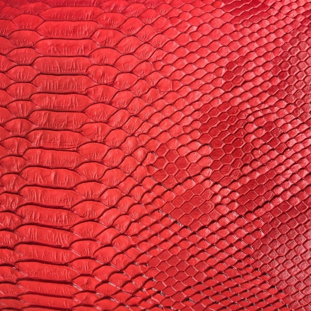 Red Faux Viper Snake Skin Vinyl-faux Leather-3d Scales-sold Vinyl for ...
