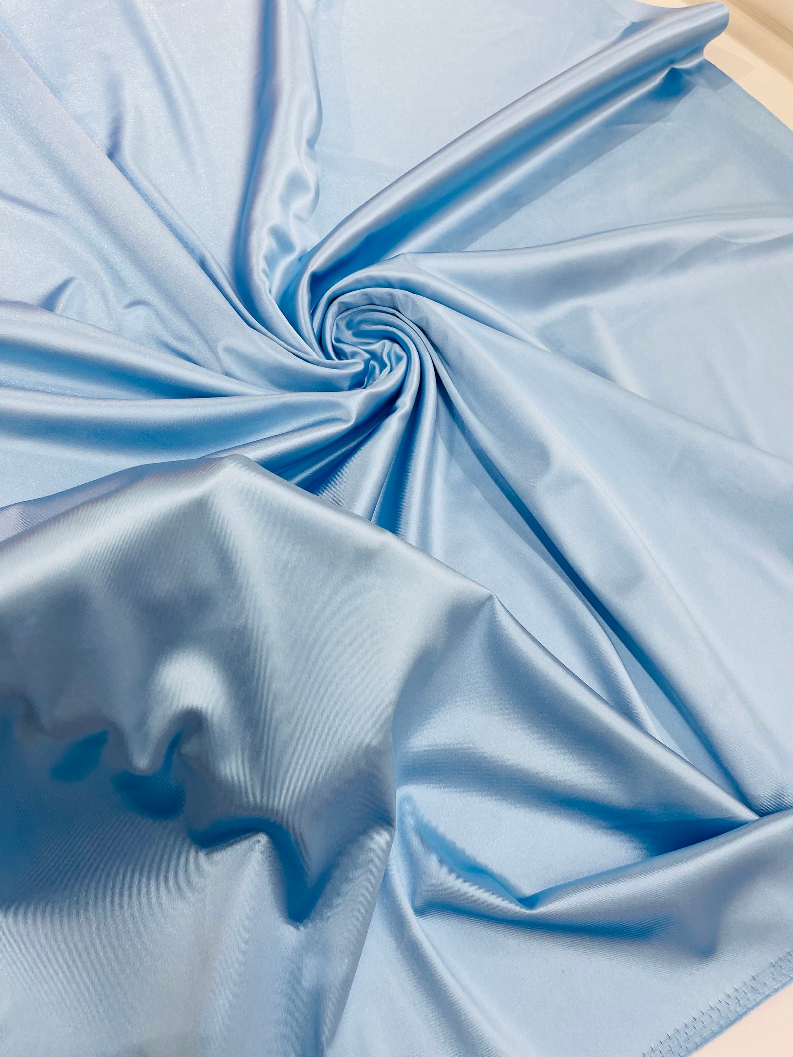 Baby Blue Shiny Spandex Fabric: 4-way Stretch Polyester, Sold by the ...