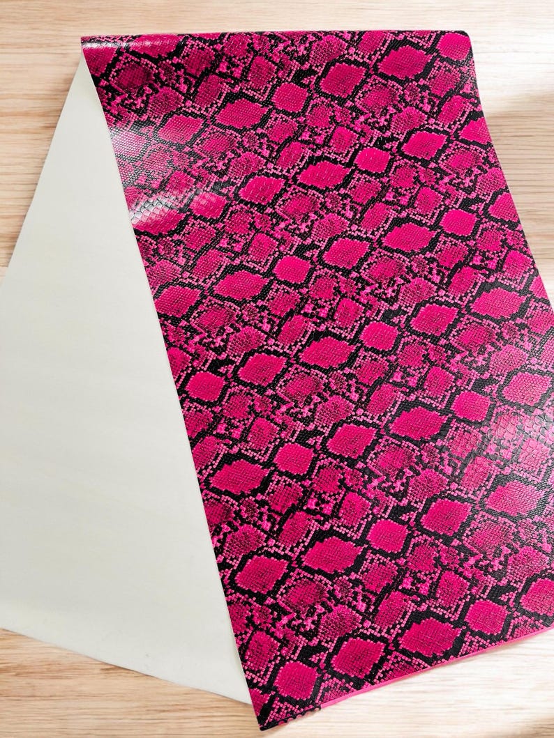 Hot Pink Snake Skin Embossed Vinyl: Python Faux Leather Upholstery ...