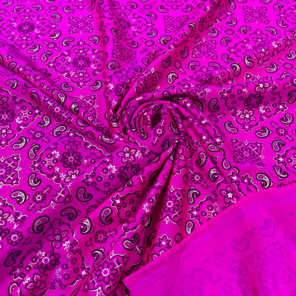 Pink Bandana Fabric - Etsy