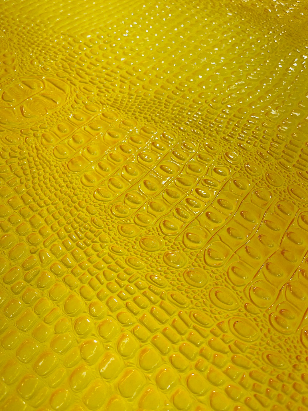 Yellow Gator 3D Embossed Vinyl Fabric Faux Fake Leather Vinyl Fabric ...