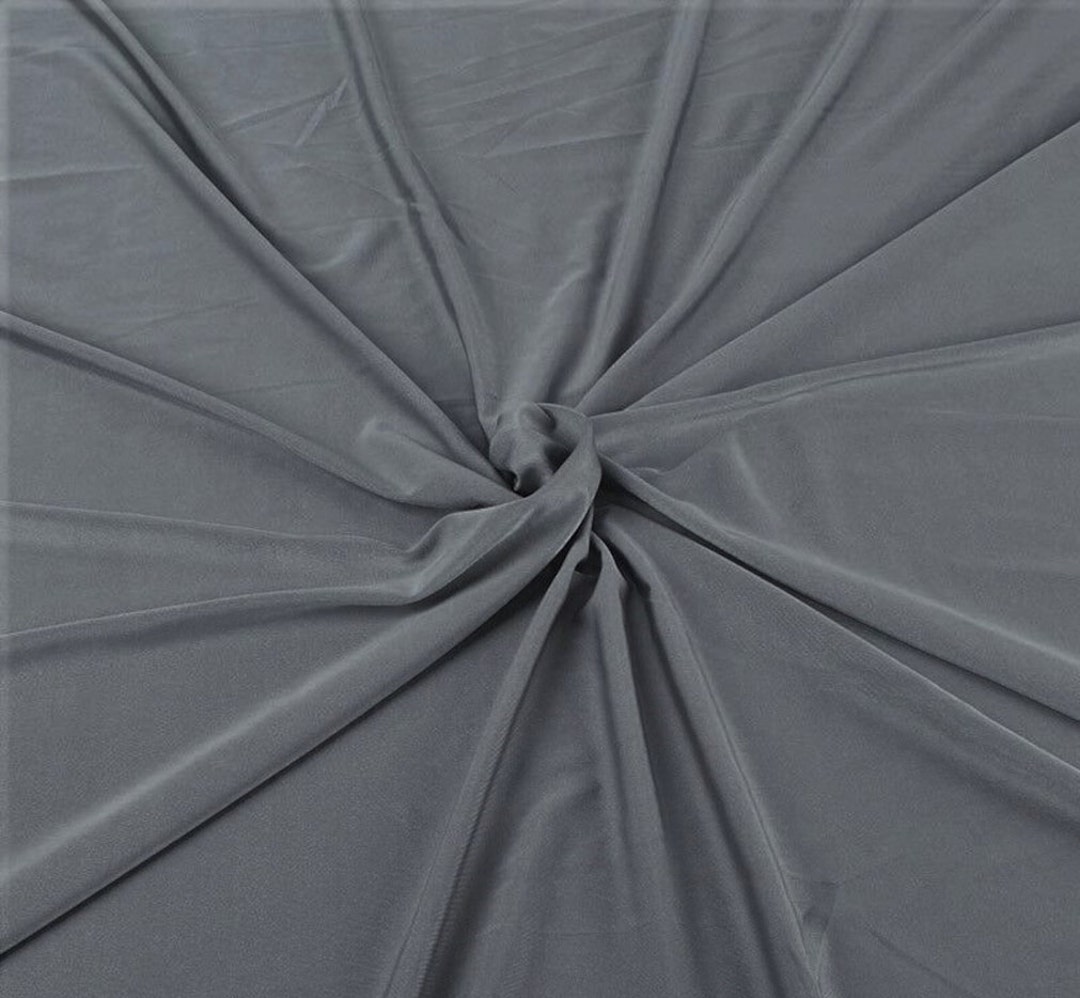Dark Gray Shiny Spandex Fabric: 4-way Stretch Milliskin, 58" Wide - by ...