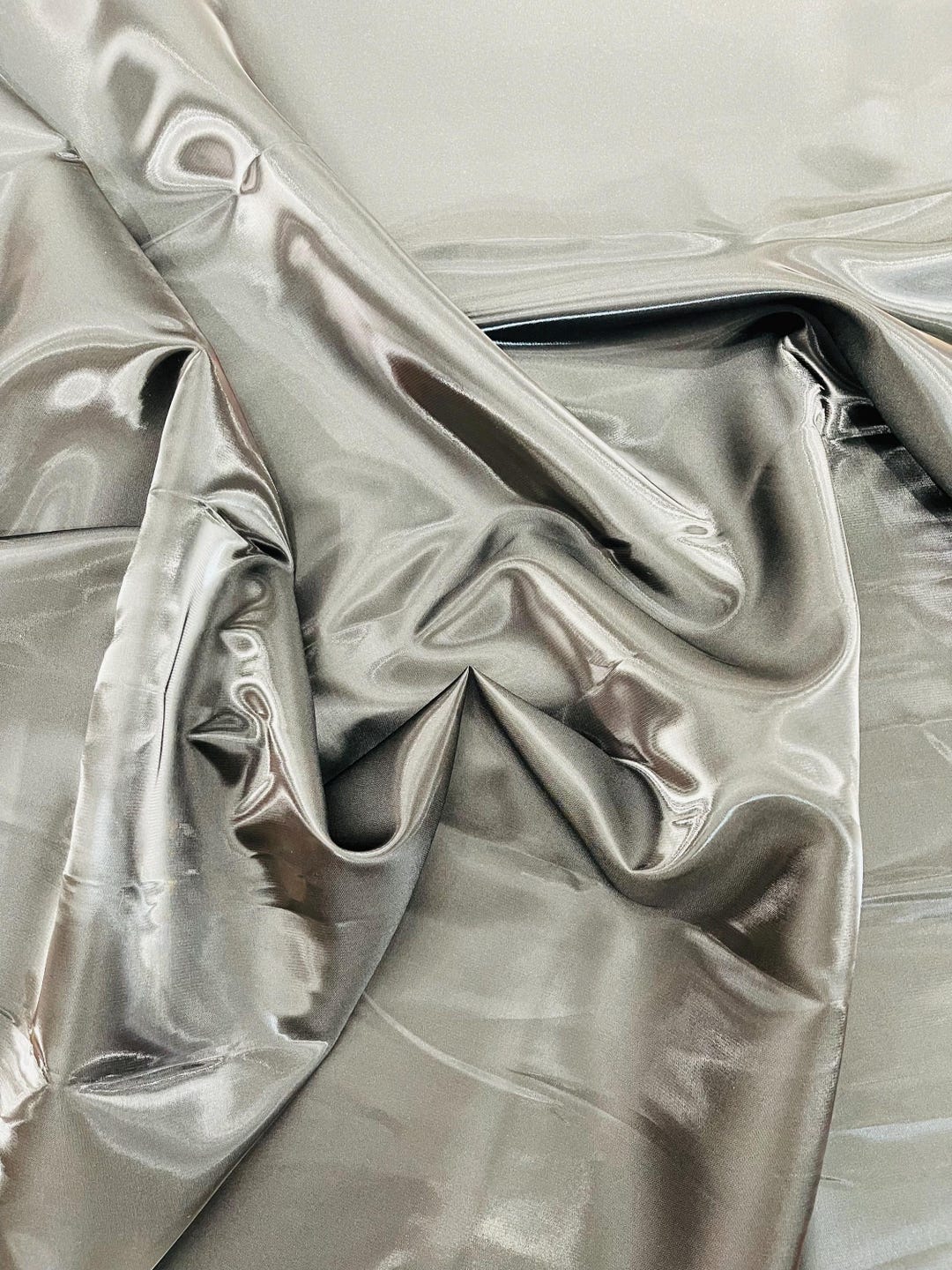 Black Liquid Crystal Silk Satin by the Yard, Liquid Bridal Satin, Water ...