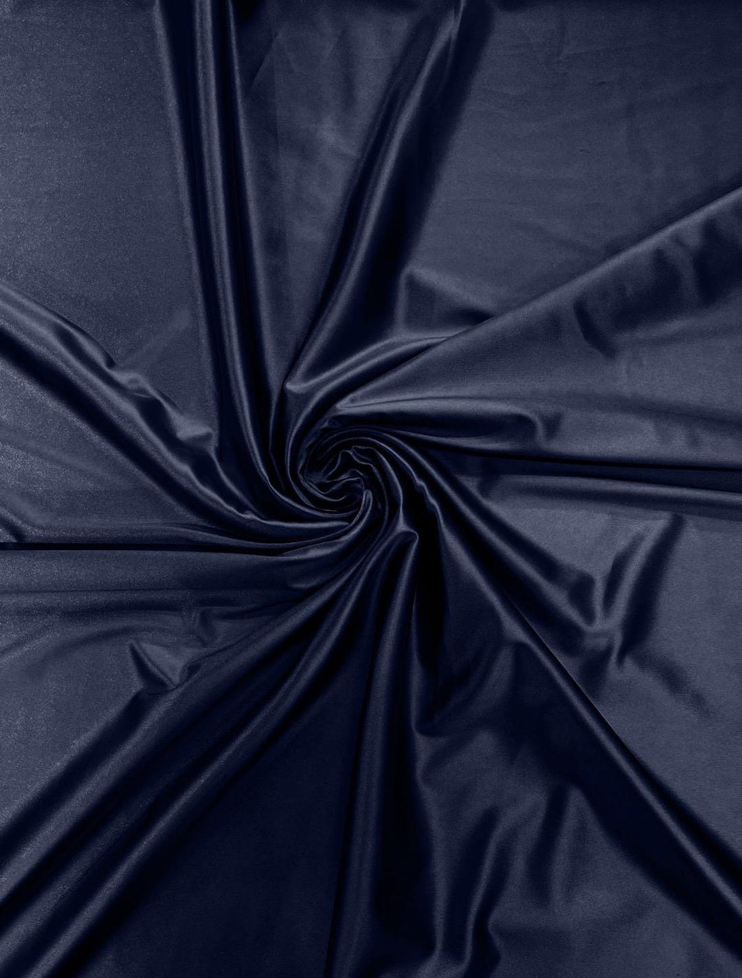 Spandex Luxury Fabric - Navy Blue - Shiny Polyester Spandex Stretch ...