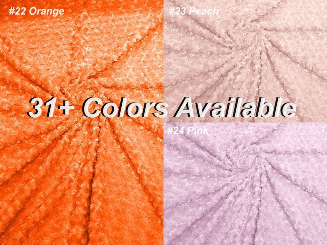 58" Minky Rose Swirl Fabric - Blossom Ball Rosebud Plush Fur Soft ...