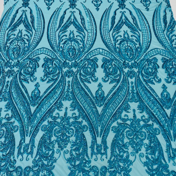 Damask Turquoise - Etsy