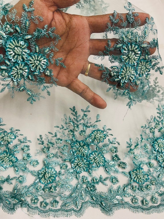 Tiffany blue lace fabric store