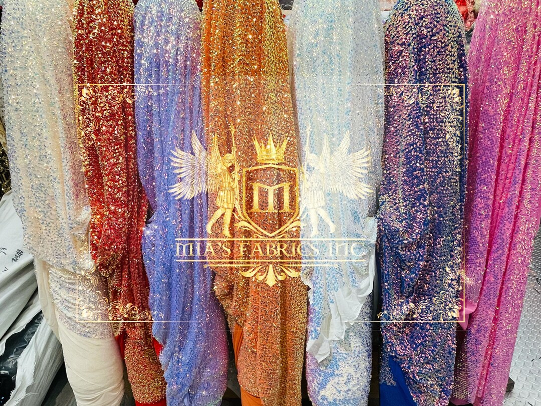 Iridescent Sequin Fabric on Power Mesh: 4-way Stretch, by the Yard - Etsy