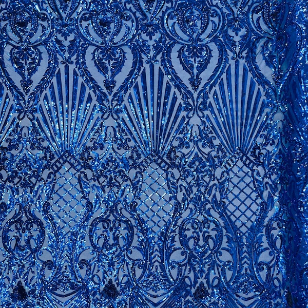 Blue Sequin Fabric - Etsy