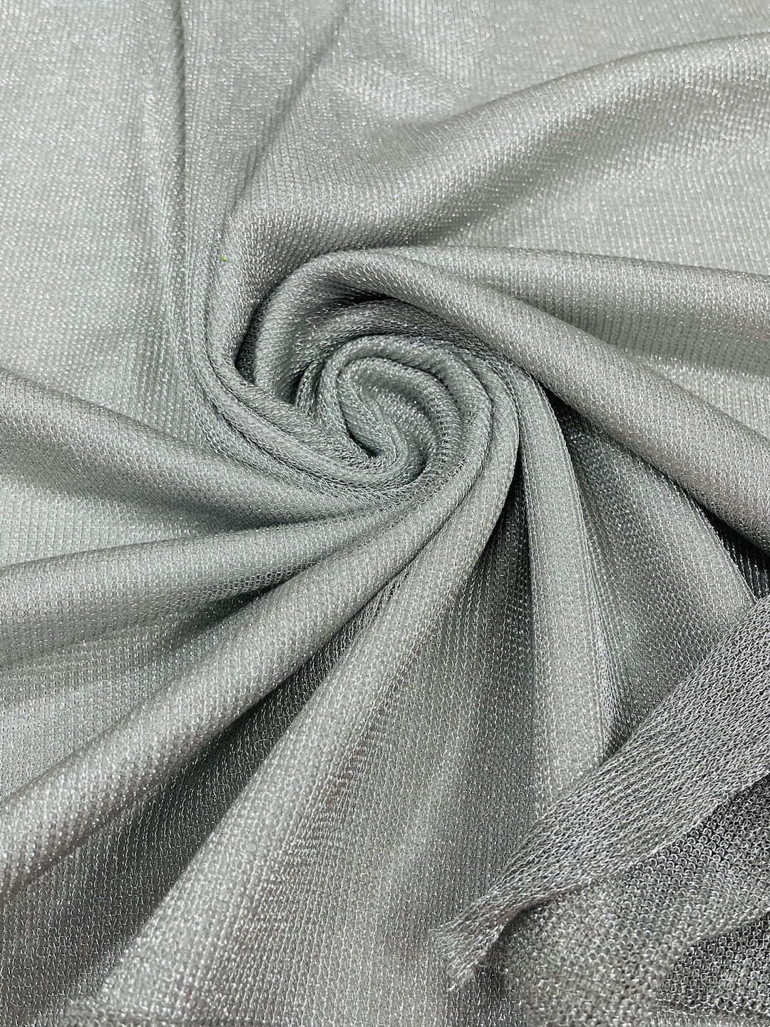 Silver Chain Fabric by the Yard 58/60" Wide Stretch Faux Metallic ...