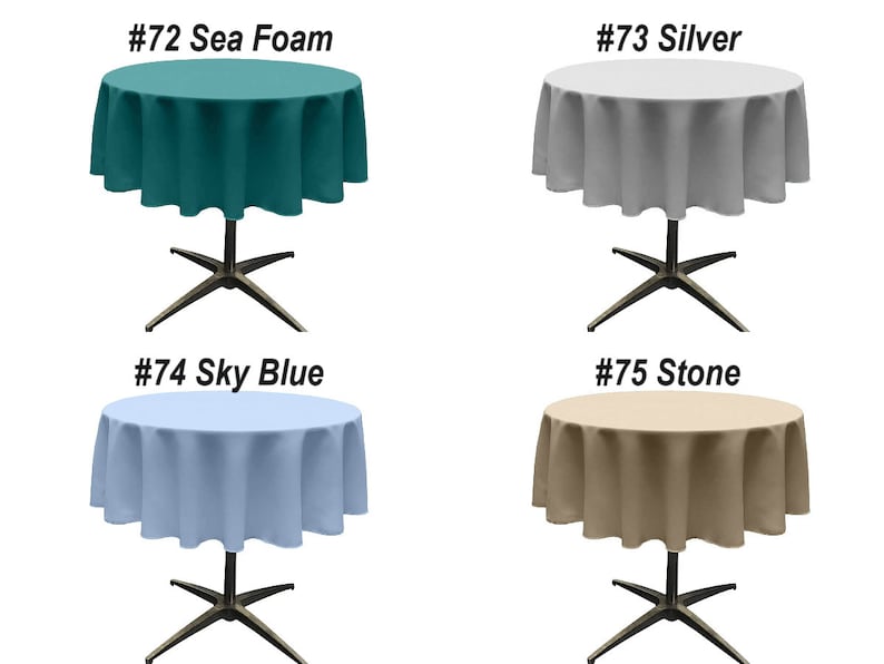 Solid Round Tablecloth: Polyester Table Cover, Colors #64-84 - Etsy