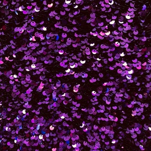 Purple Sequin on Purple Stretch Velvet With Luxury Sequins All Over 5mm ...