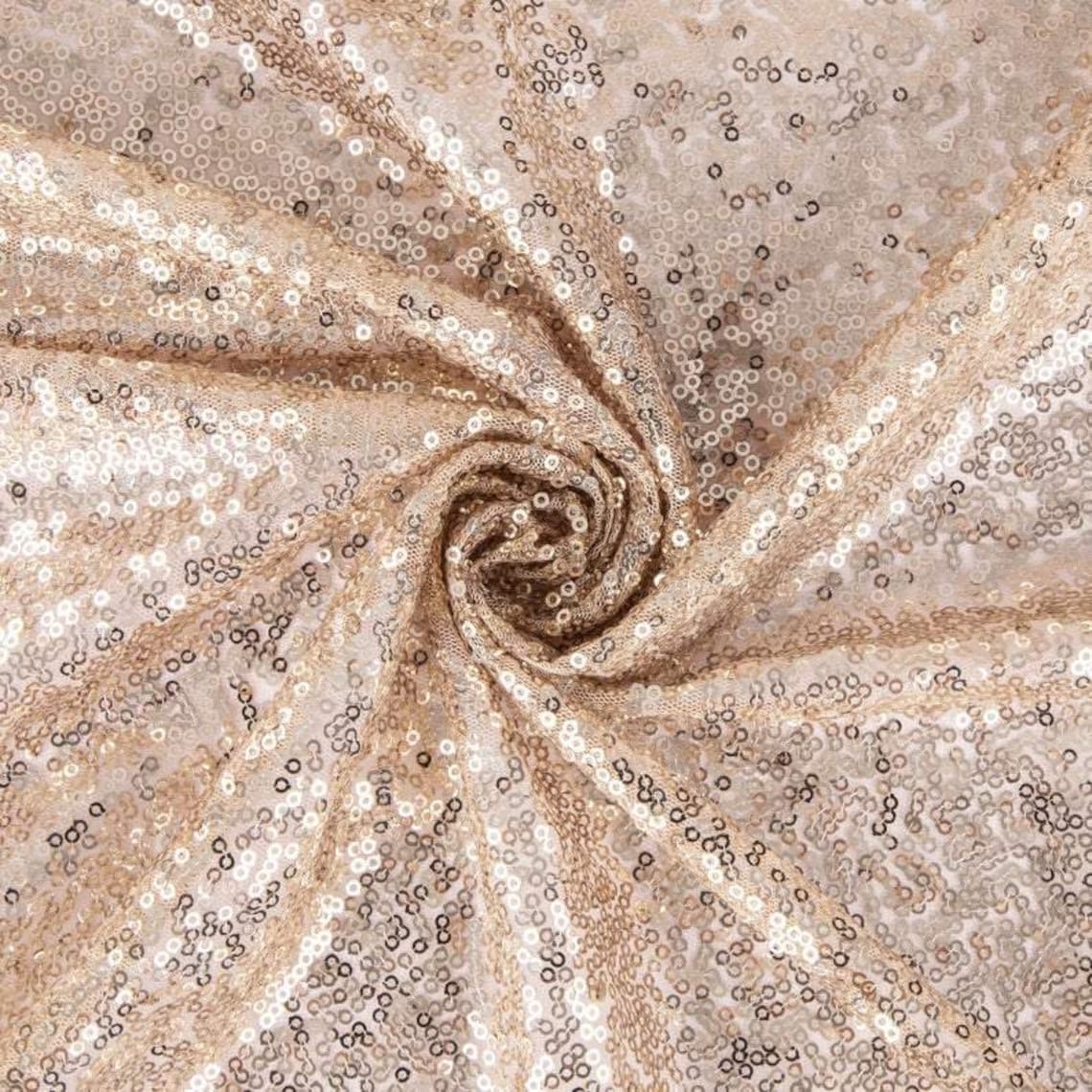 Champagne Sequin Fabric Mini Glitz Sequins By The Yard Sequin | Etsy